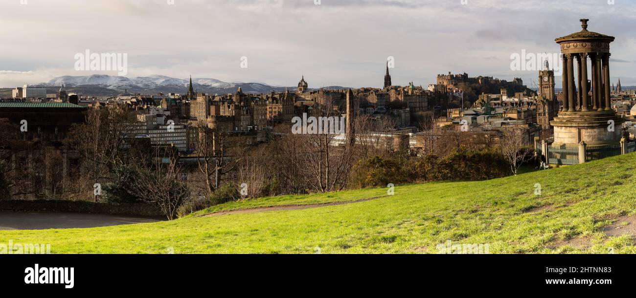 Calton Hill and Edinburgh City Skyline, Edinburgh, Scotland, UK Stock ...