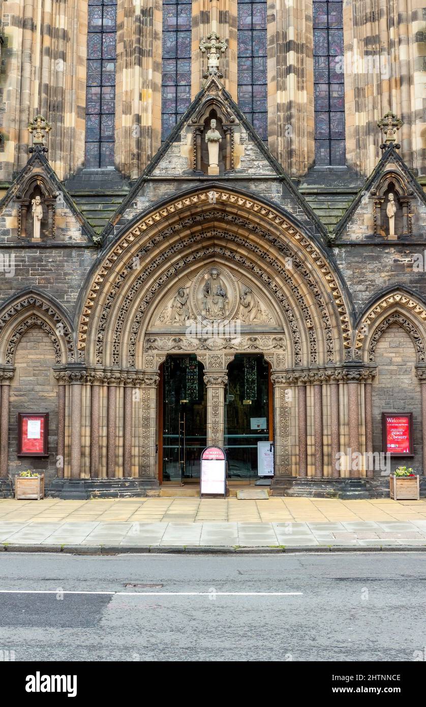 St Mary's episcopal Cathedral exterior in gothic style architecture ...