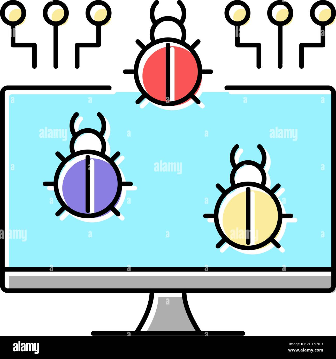computer virus color icon vector illustration Stock Vector Image & Art ...