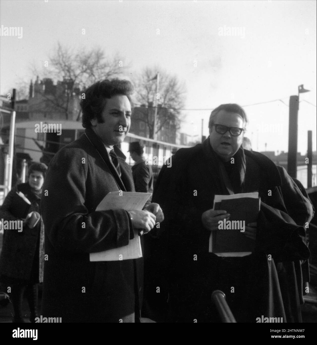 Director MICHAEL WINNER and ORSON WELLES on set location candid in ...