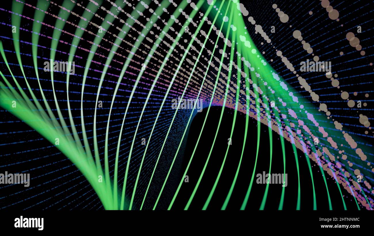 Abstract Lighting moving color line. Animation. Technology network ...