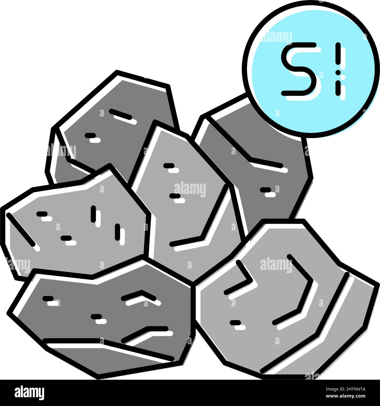 silicon semiconductor manufacturing color icon vector illustration ...