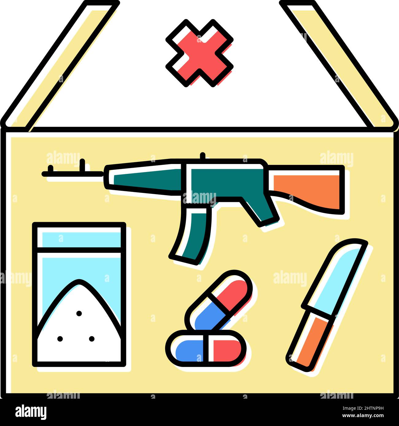 prohibited goods color icon vector illustration Stock Vector Image ...