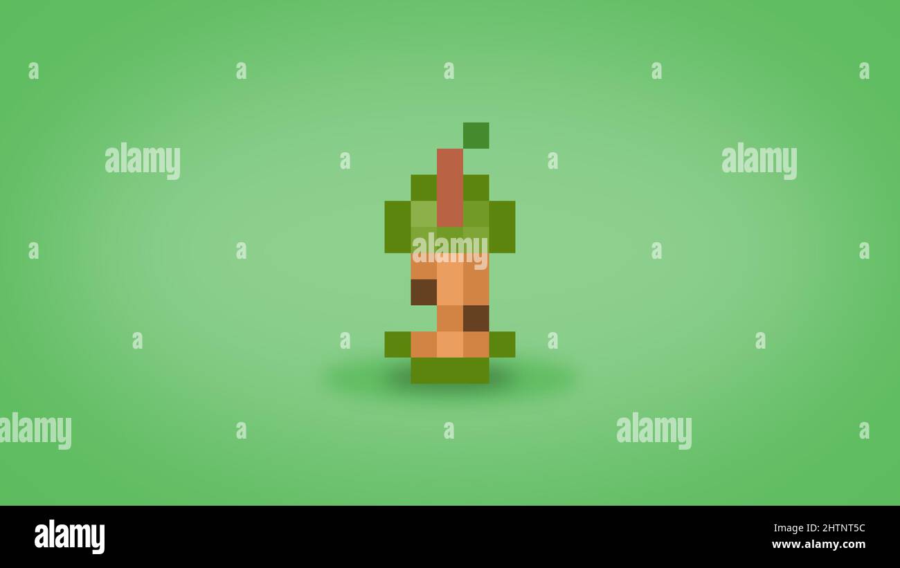 Pixel 8 bit green apple core background - high resolution 4k wallpaper ...