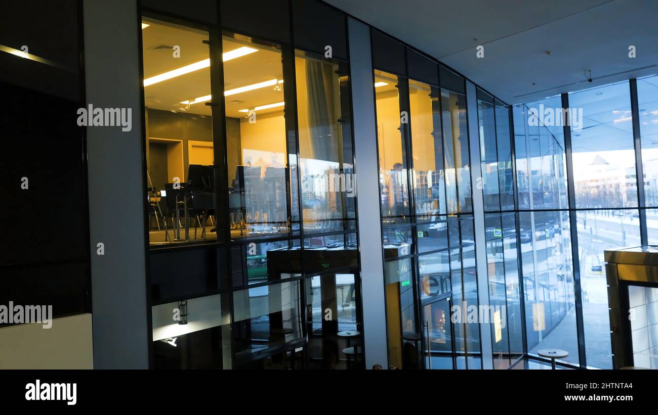 View of cafe inside shopping center. Stock footage. View of cafe ...