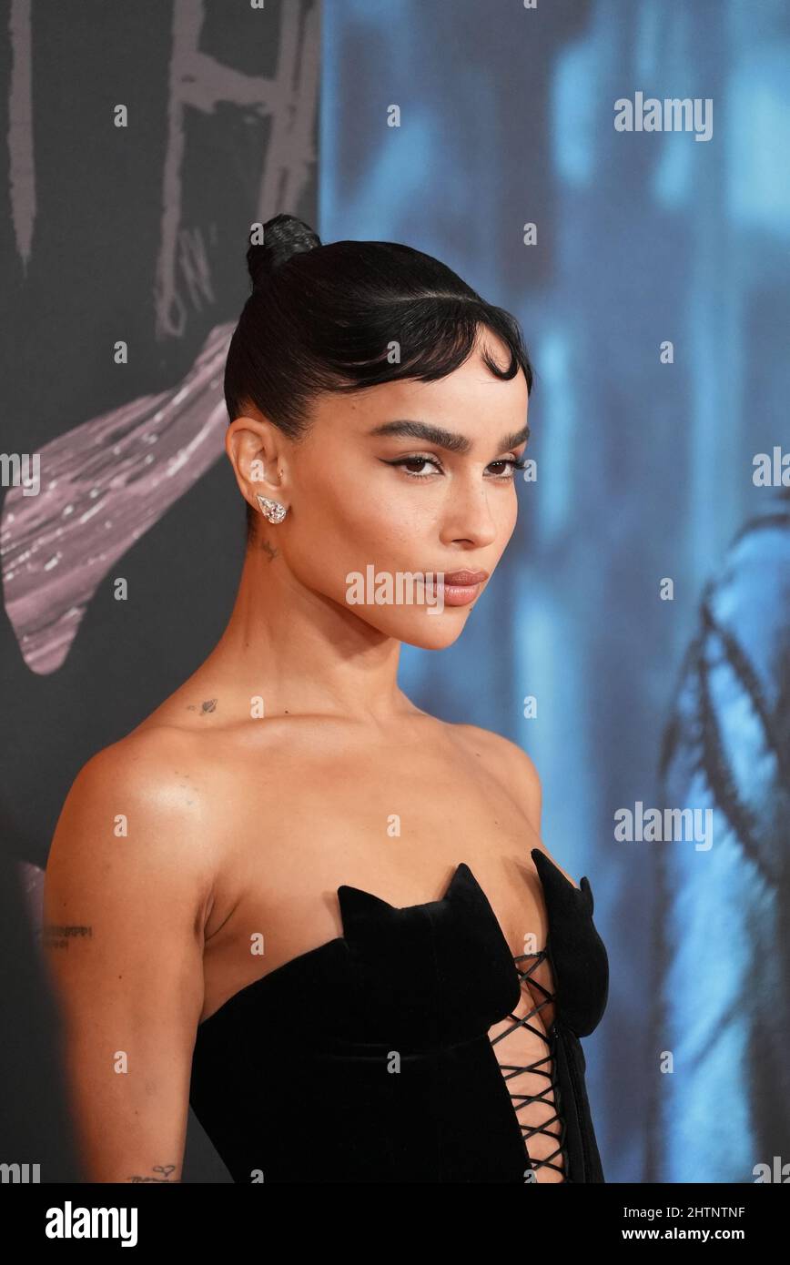 Zoë Kravitz attends the world premiere of "The Batman" at Lincoln ...