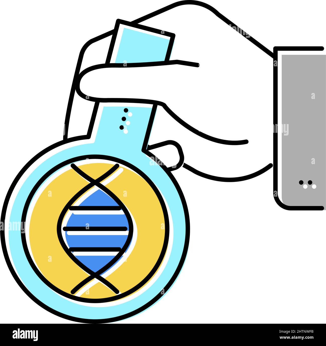 laboratory researching genetic molecule color icon vector illustration ...