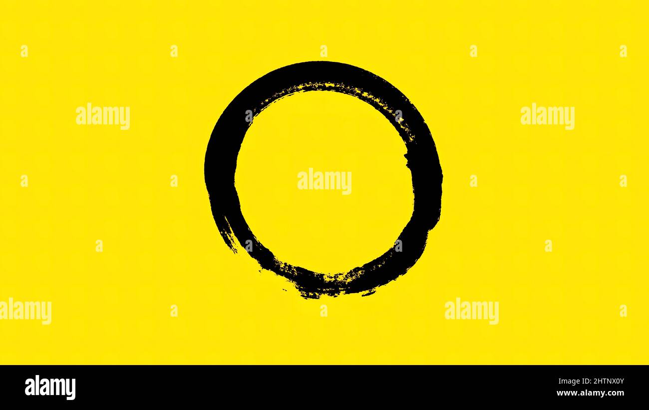 Abstract animation of drawing a circle with a brush. Animation. Circle ...