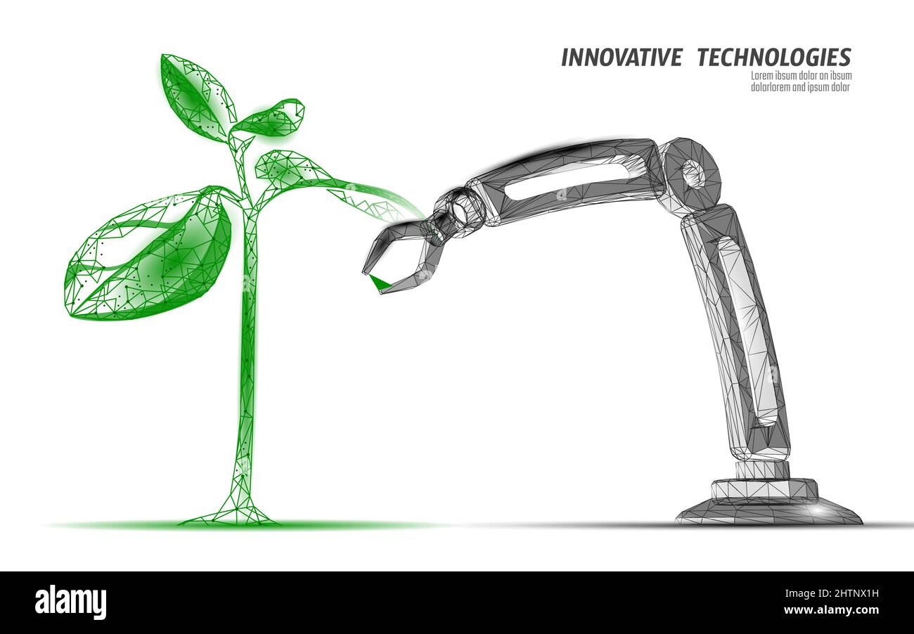 Plant sprout biotechnology abstract concept. 3D render seedling tree ...