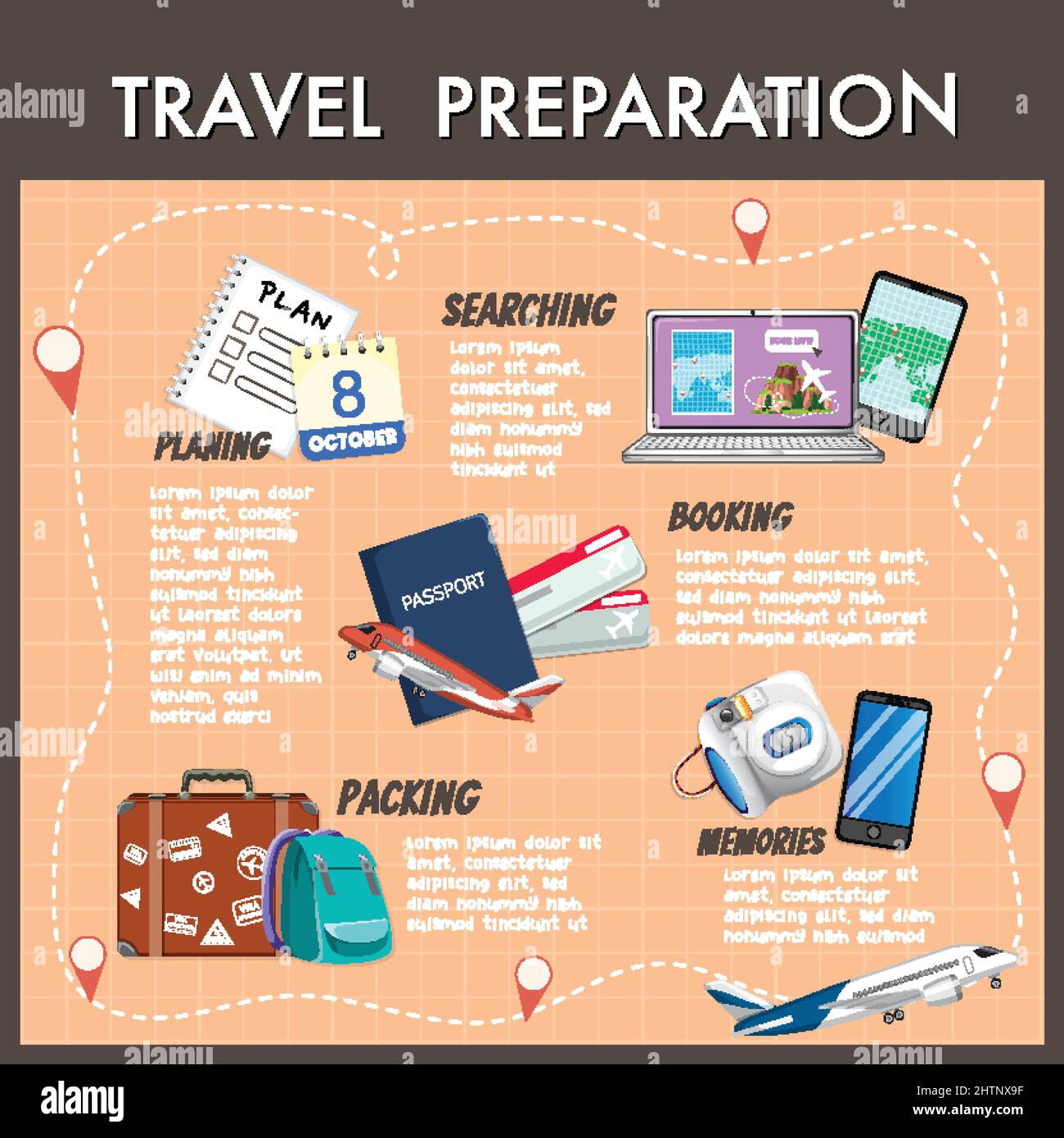 Travel preparation infographic design illustration Stock Vector Image ...