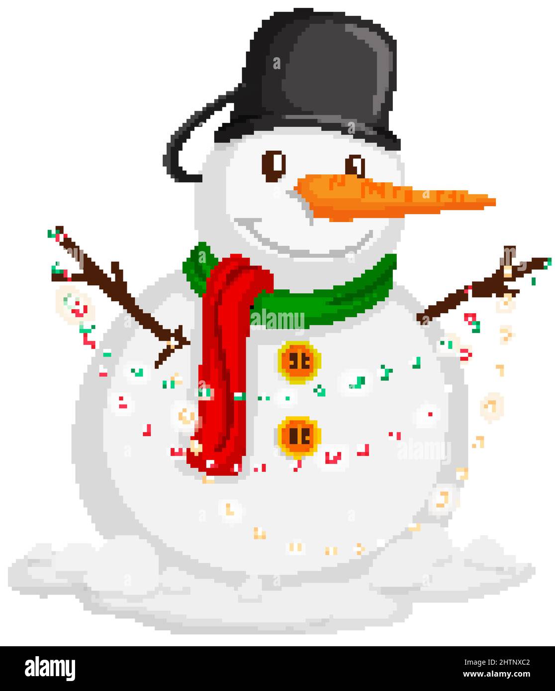 Christmas snowman in cartoon style illustration Stock Vector Image ...
