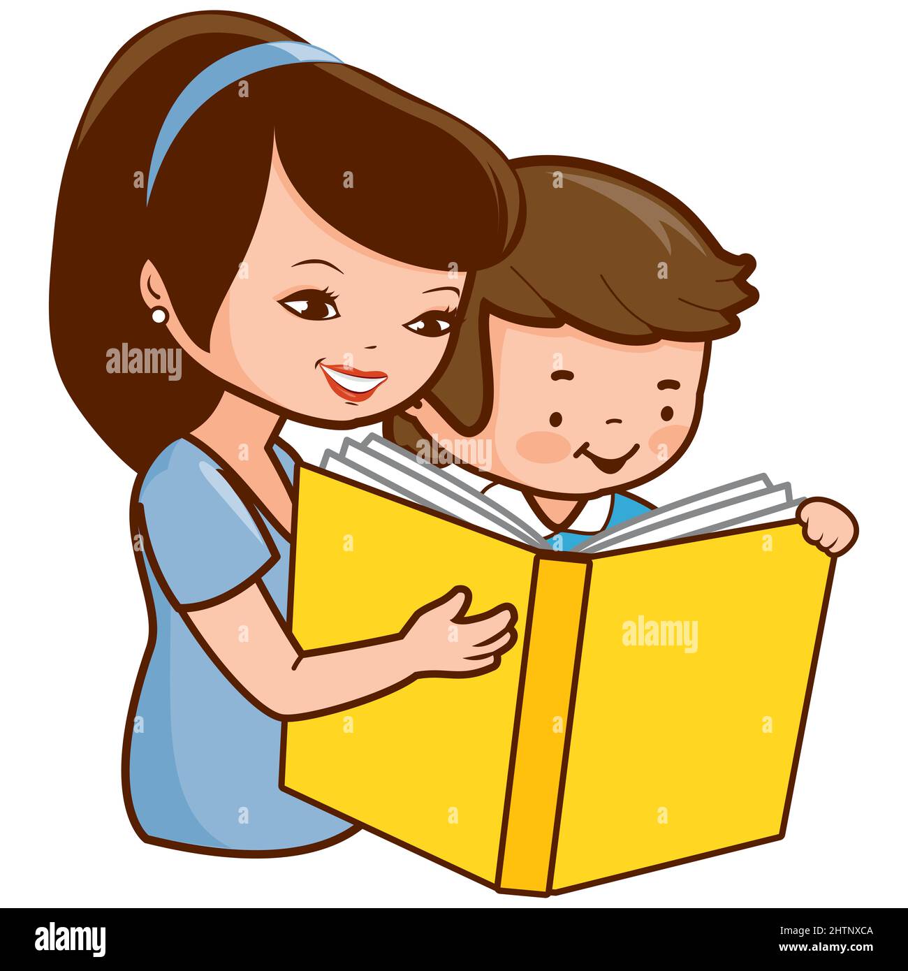 Mother And Child Reading Clipart