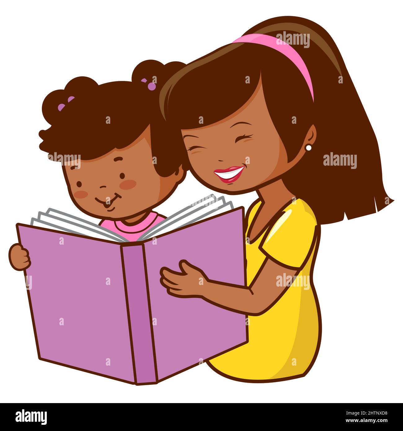 Woman and child reading Cut Out Stock Images & Pictures - Alamy