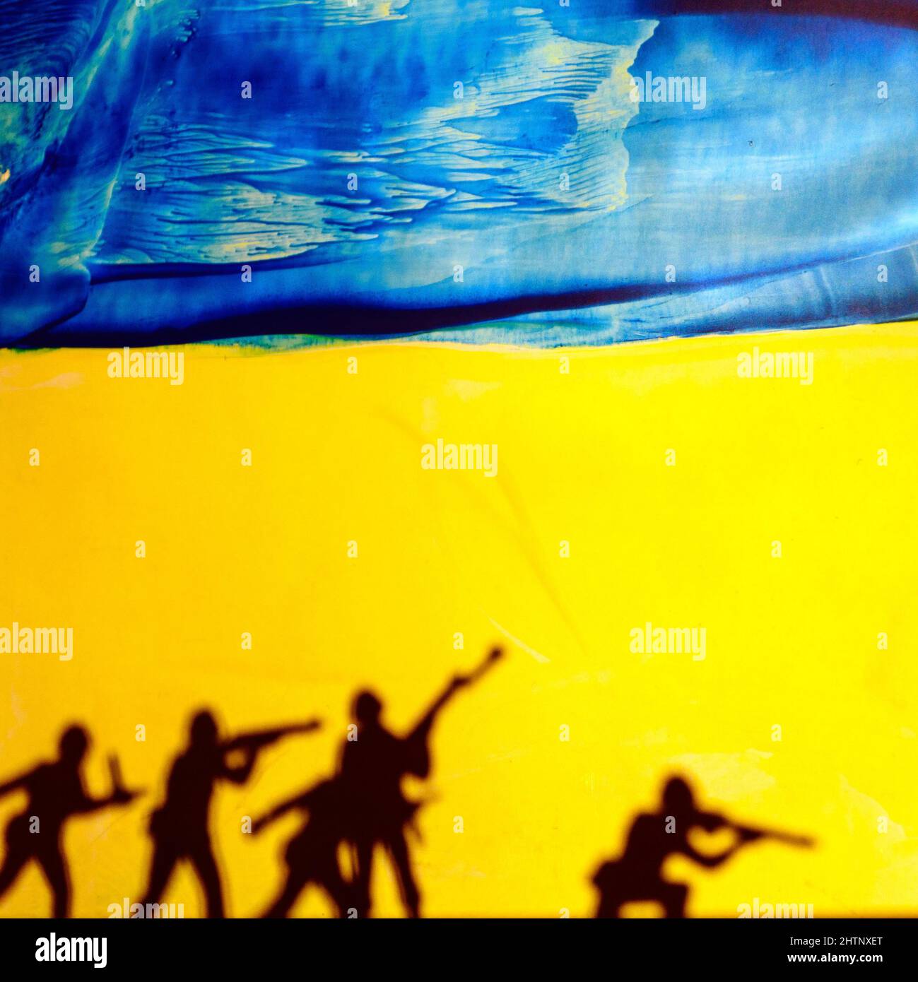 abstract shadow games on the colors of the Ukrainian flag, the concept ...
