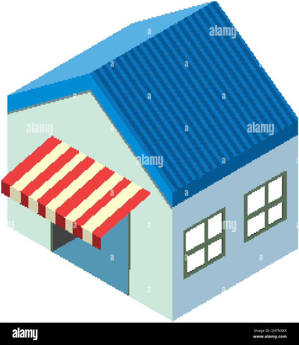 Isometric retail building on white background illustration Stock Vector ...