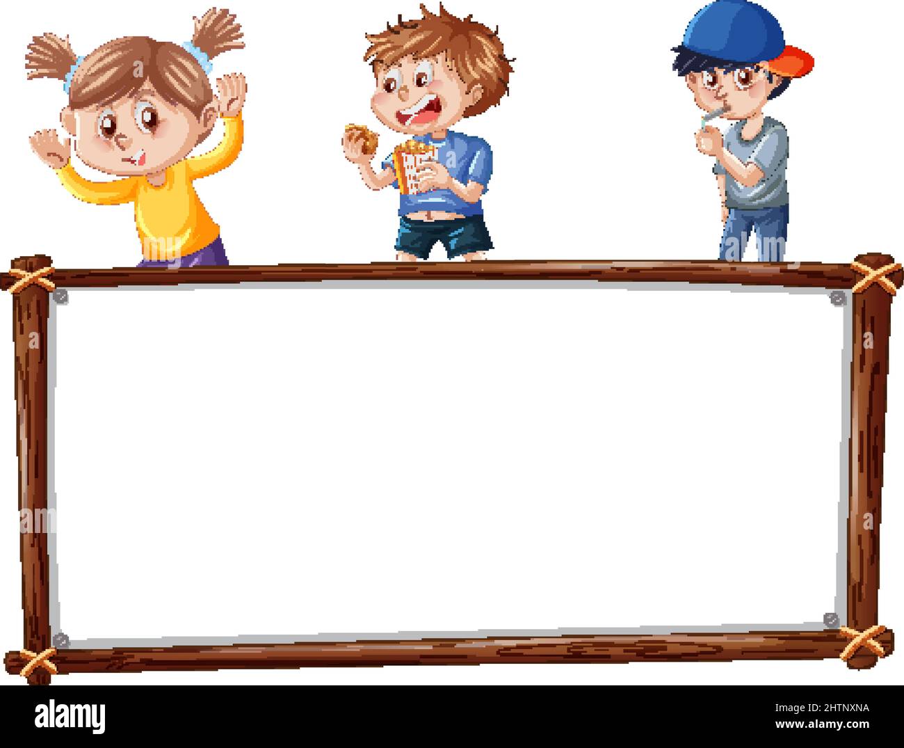 Board template with happy kids illustration Stock Vector Image & Art ...
