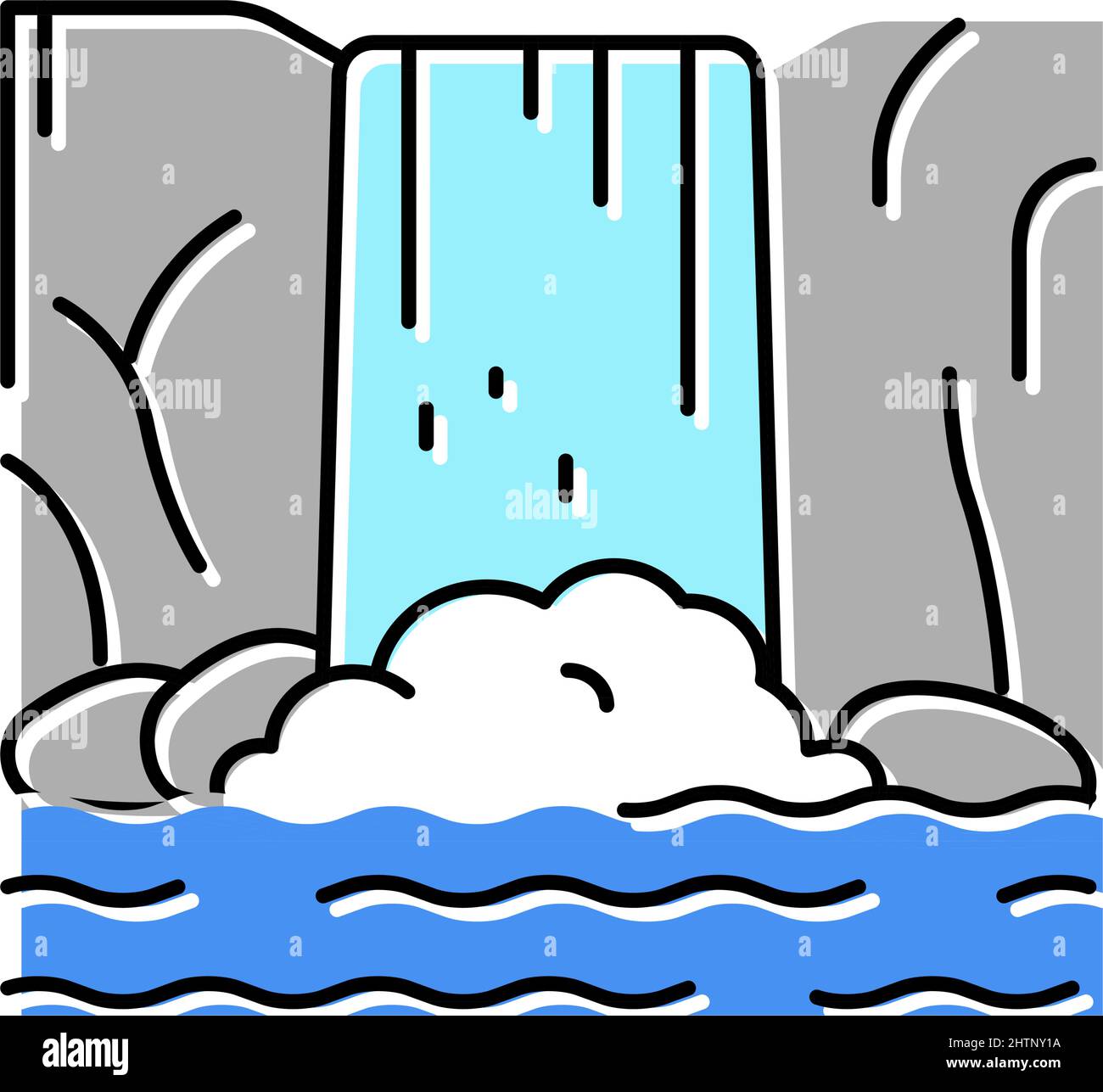 waterfall water color icon vector illustration Stock Vector Image & Art ...