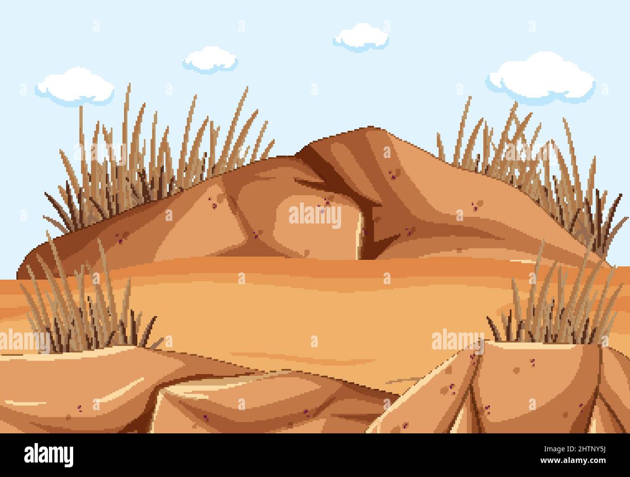 Low point of view in nature landscape illustration Stock Vector Image ...