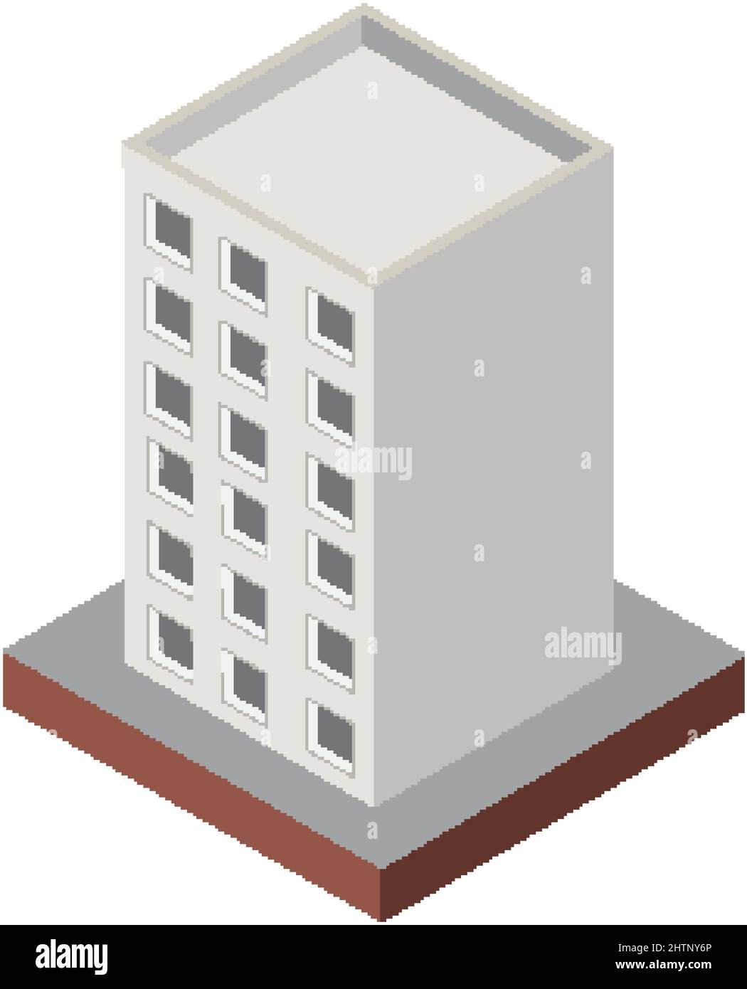 Isometric building on white background illustration Stock Vector Image ...