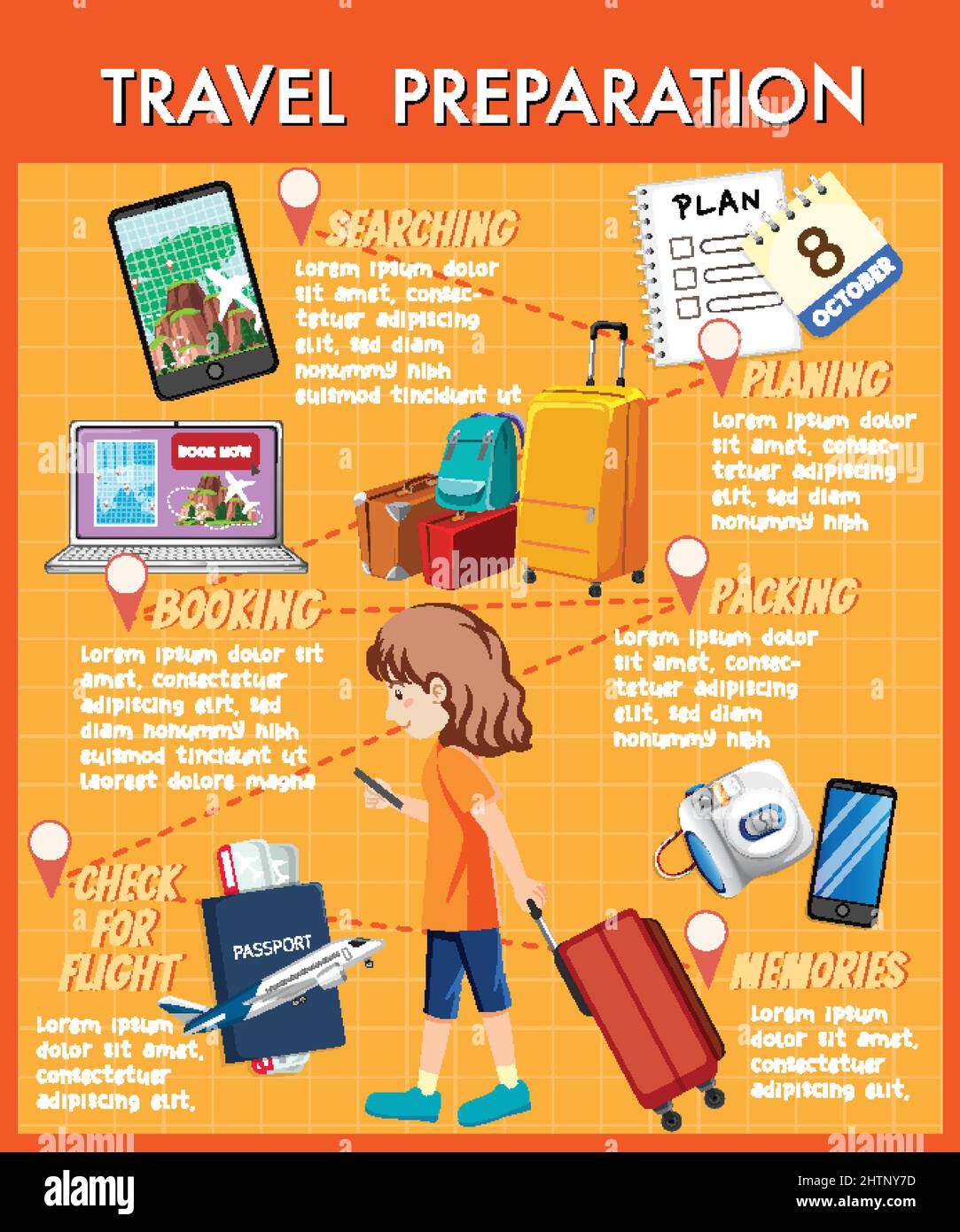 Travel preparation infographic design illustration Stock Vector Image ...