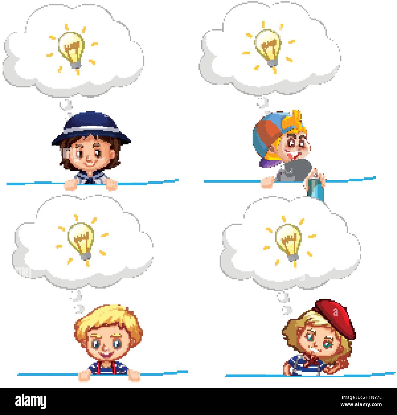 Set kids thinking on Cut Out Stock Images & Pictures - Alamy