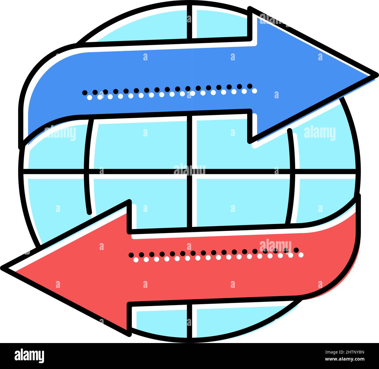 import and export worldwide service color icon vector illustration ...