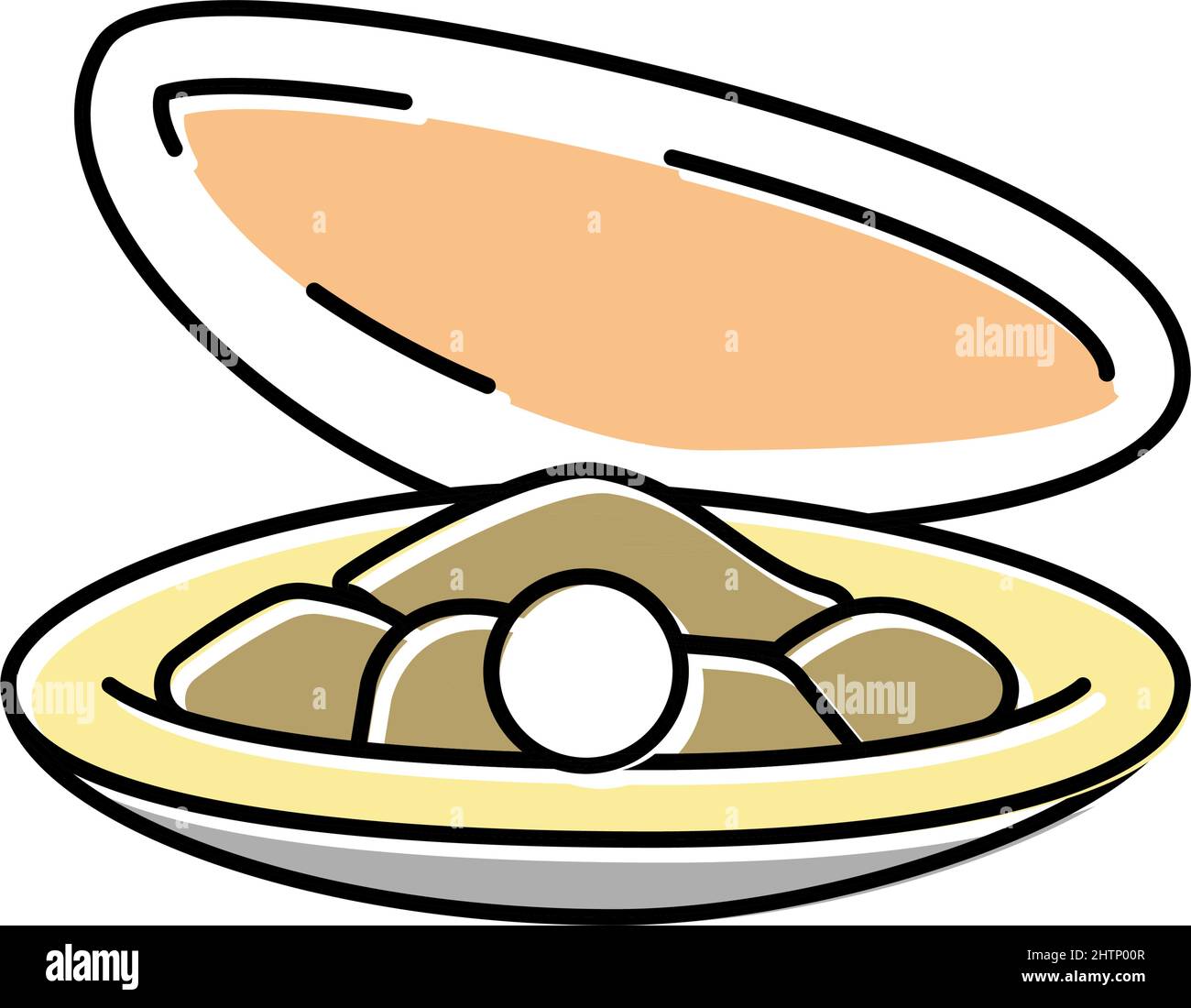 pearl oyster shell color icon vector illustration Stock Vector Image ...
