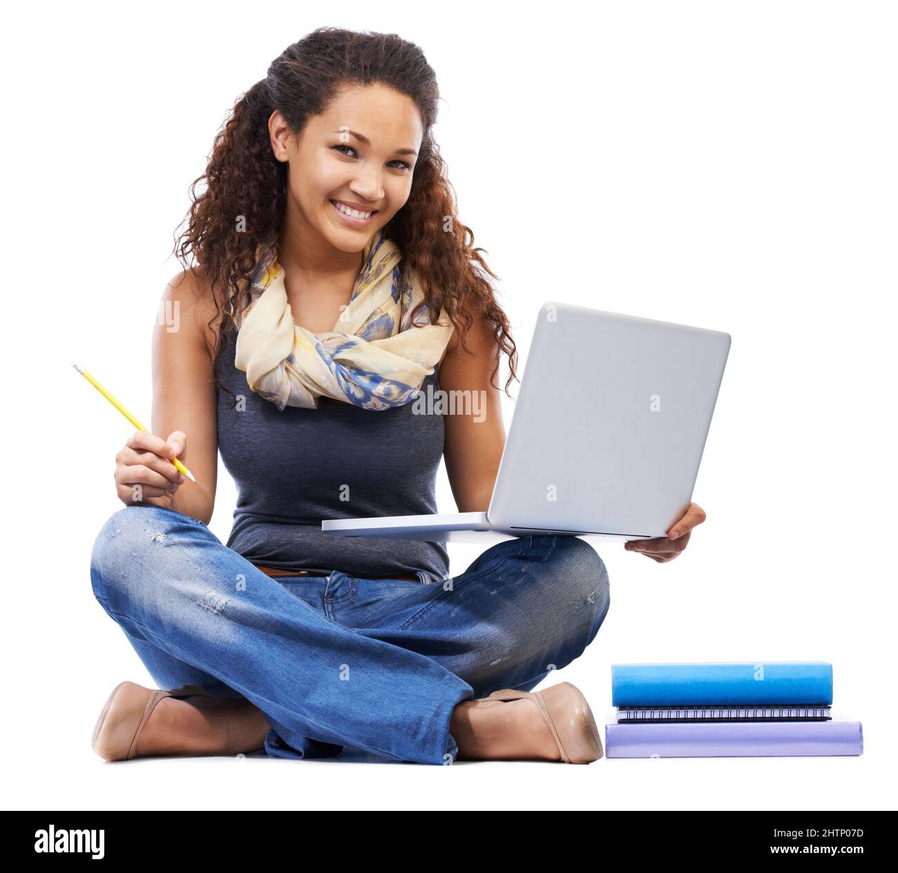 Beautiful woman smiling shes Cut Out Stock Images & Pictures - Alamy