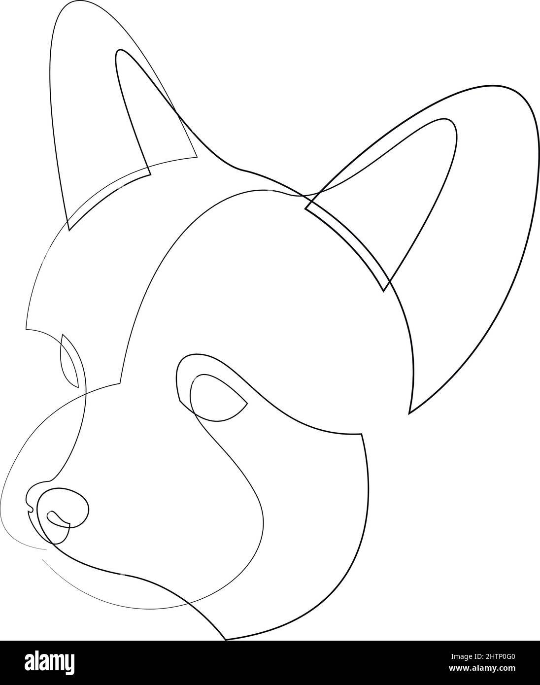 One continuous single drawing line art doodle animal, pet, dog ...