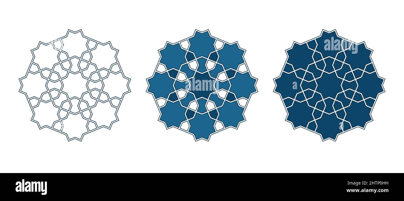 Persian geometric mosaic rosettes for Ramadan card Stock Vector Image ...