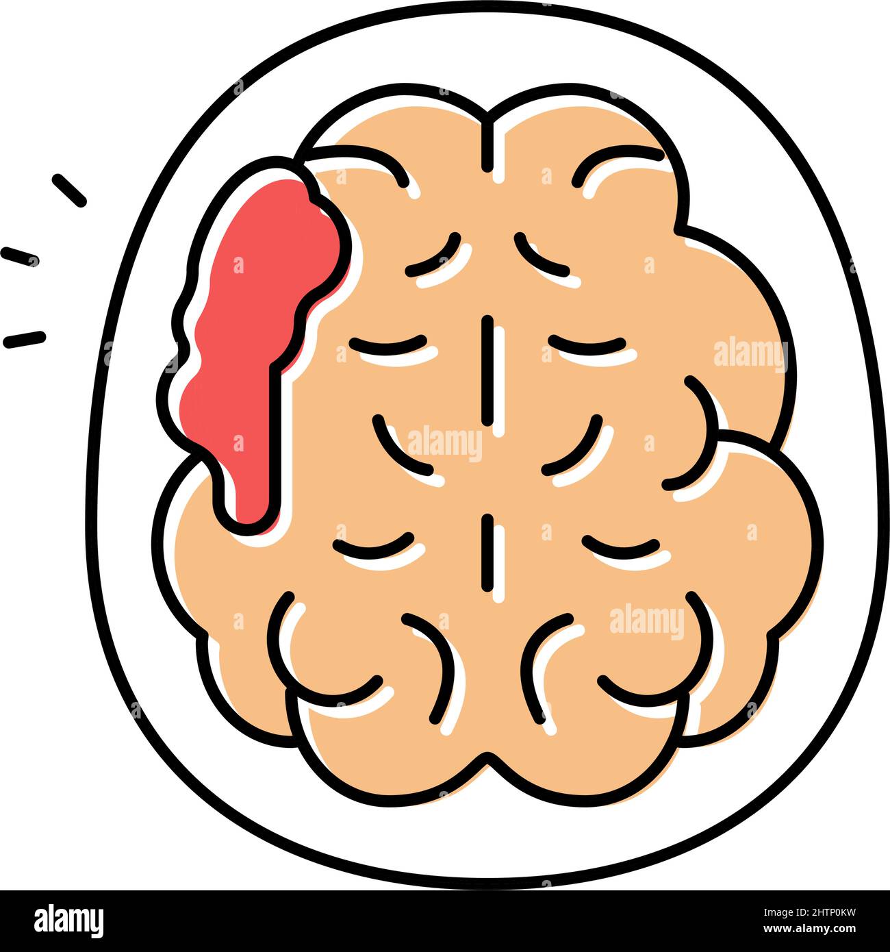 brain stroke color icon vector illustration Stock Vector Image & Art ...