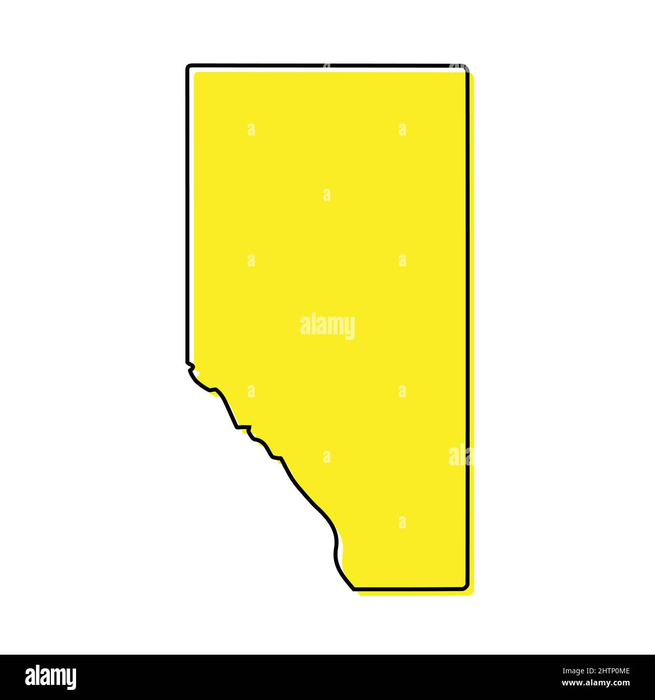 Simple outline map of Alberta is a province of Canada. Stylized minimal ...