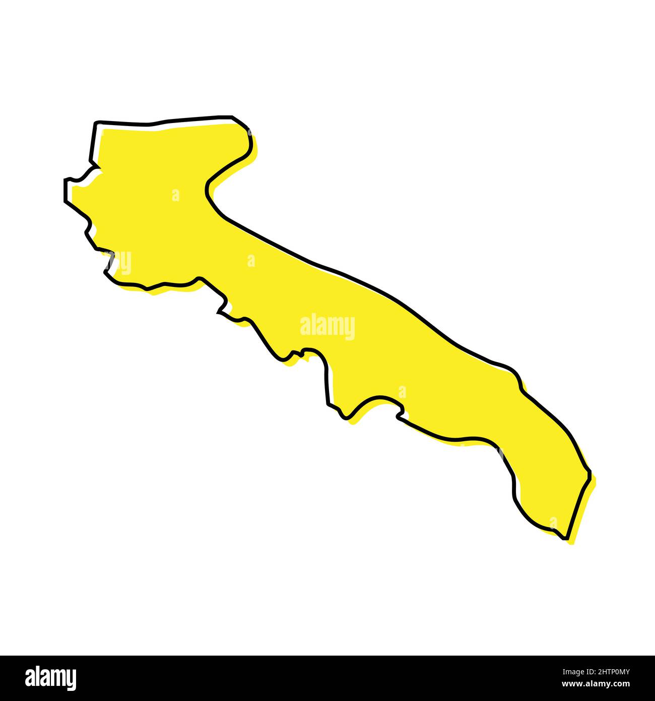 Simple outline map of Apulia is a region of Italy. Stylized minimal line design Stock Vector ...