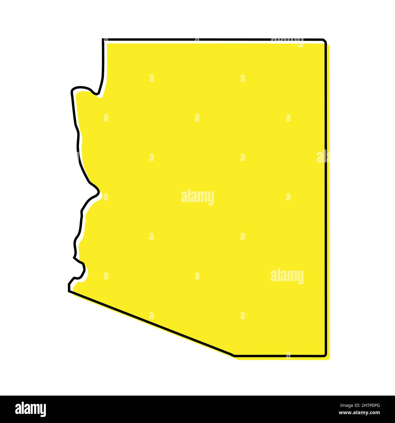 Simple outline map of Arizona is a state of United States. Stylized ...