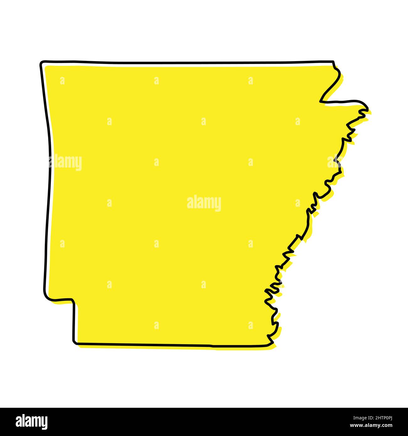 Arkansas vector outline map hi-res stock photography and images - Alamy