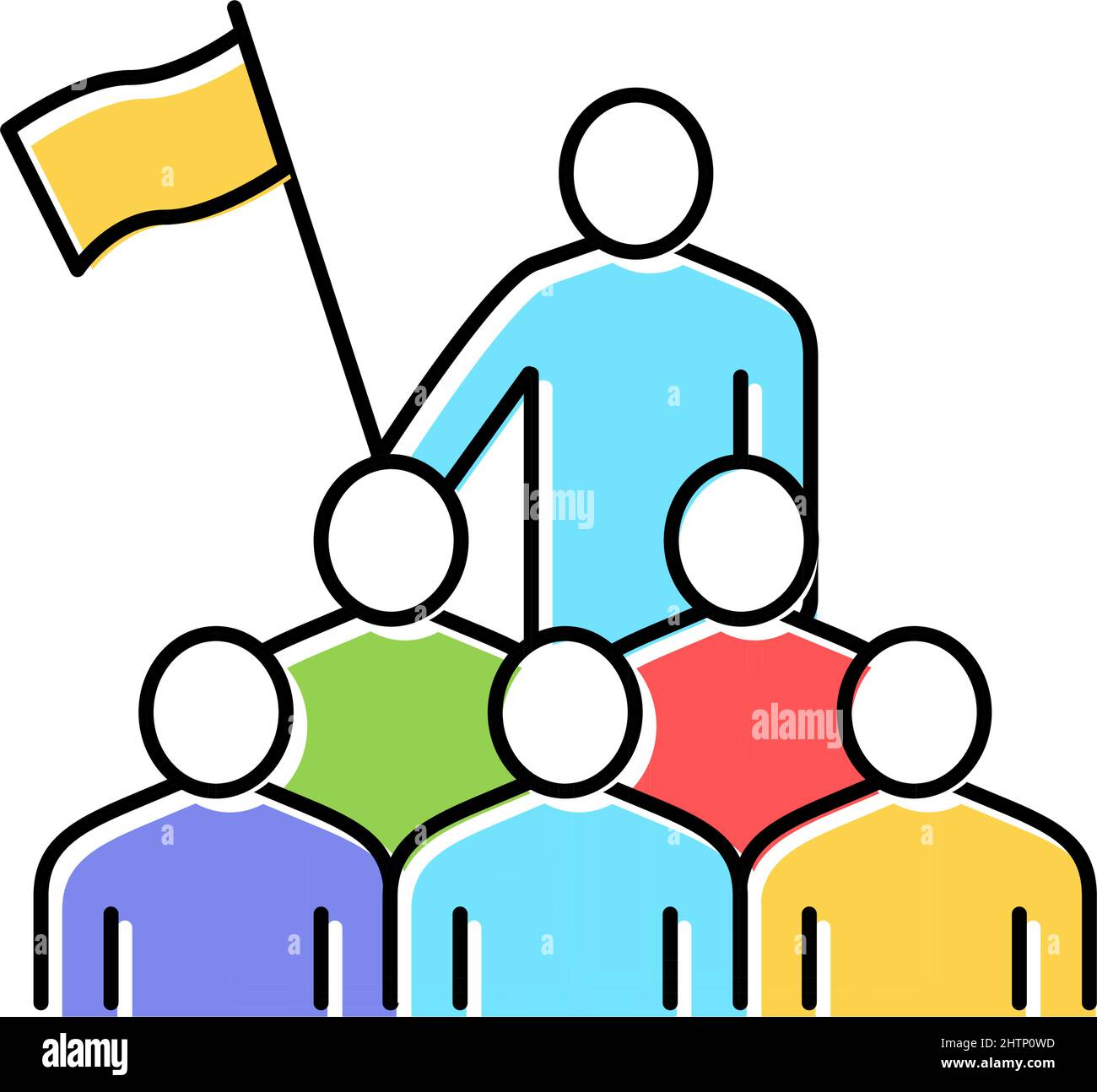 employees leadership color icon vector illustration Stock Vector Image ...