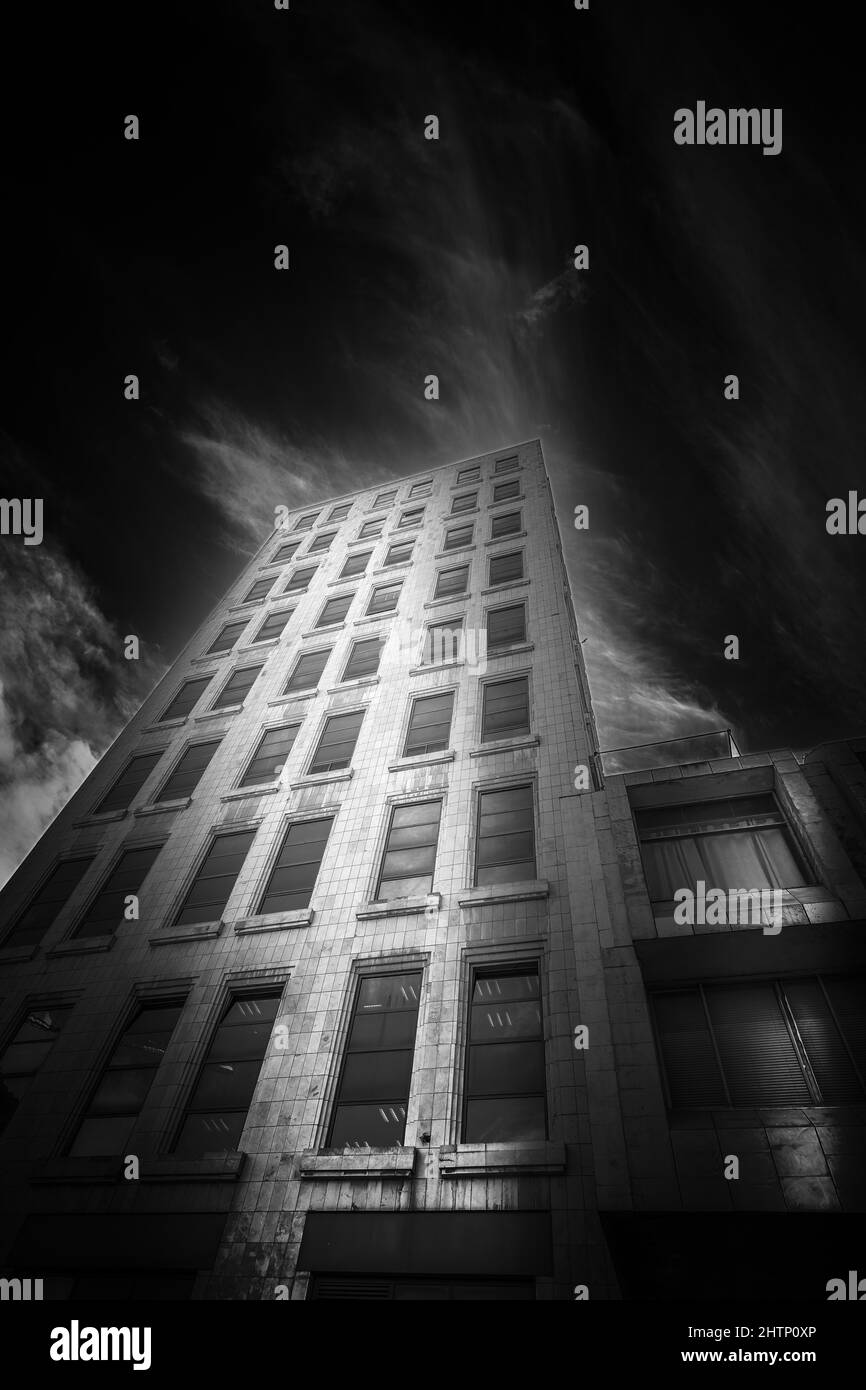 Background with high rise building Black and White Stock Photos ...