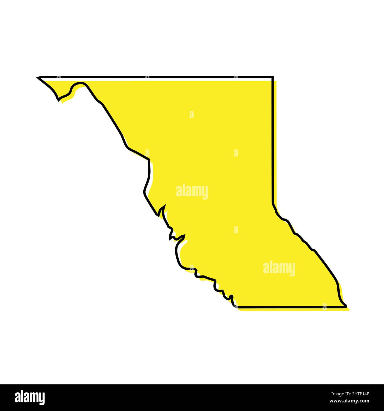 Simple outline map of British Columbia is a province of Canada ...
