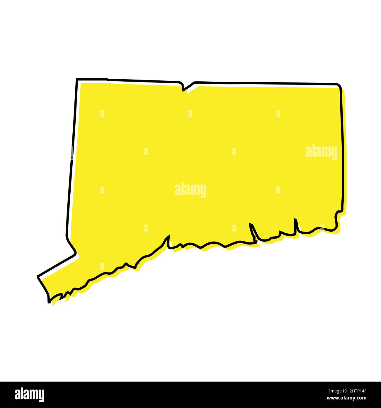 Simple outline map of Connecticut is a state of United States. Stylized ...