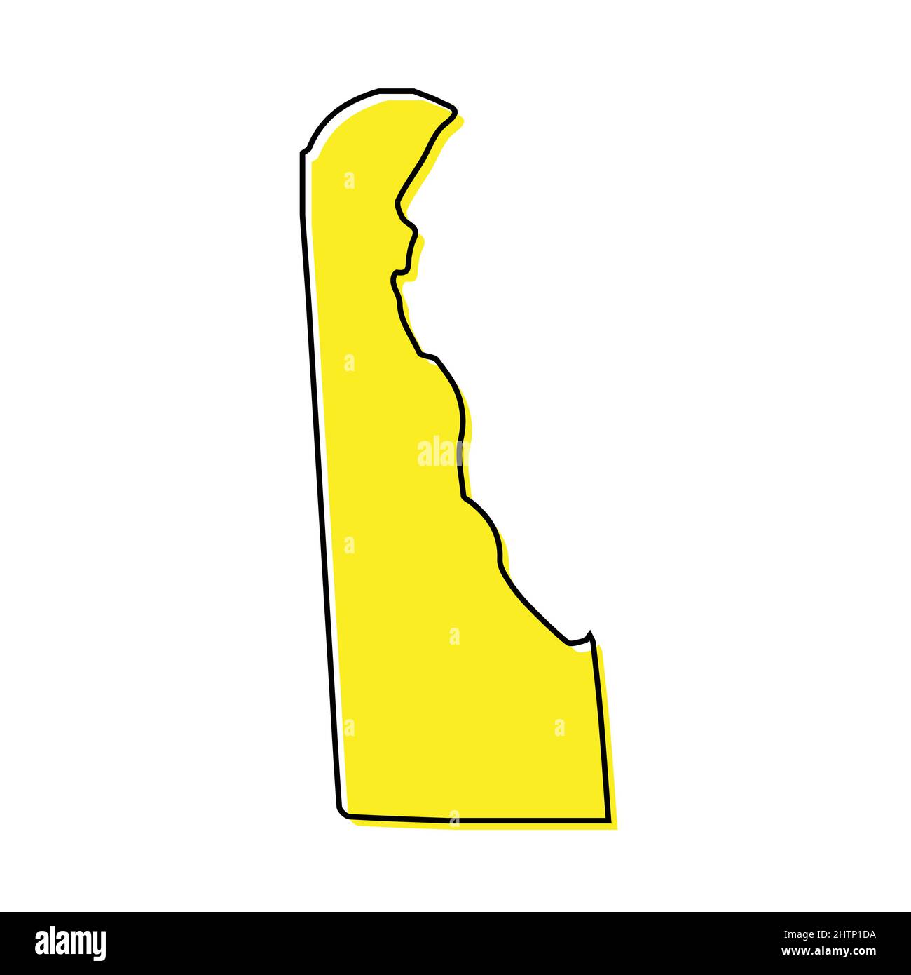 Simple outline map of Delaware is a state of United States. Stylized ...