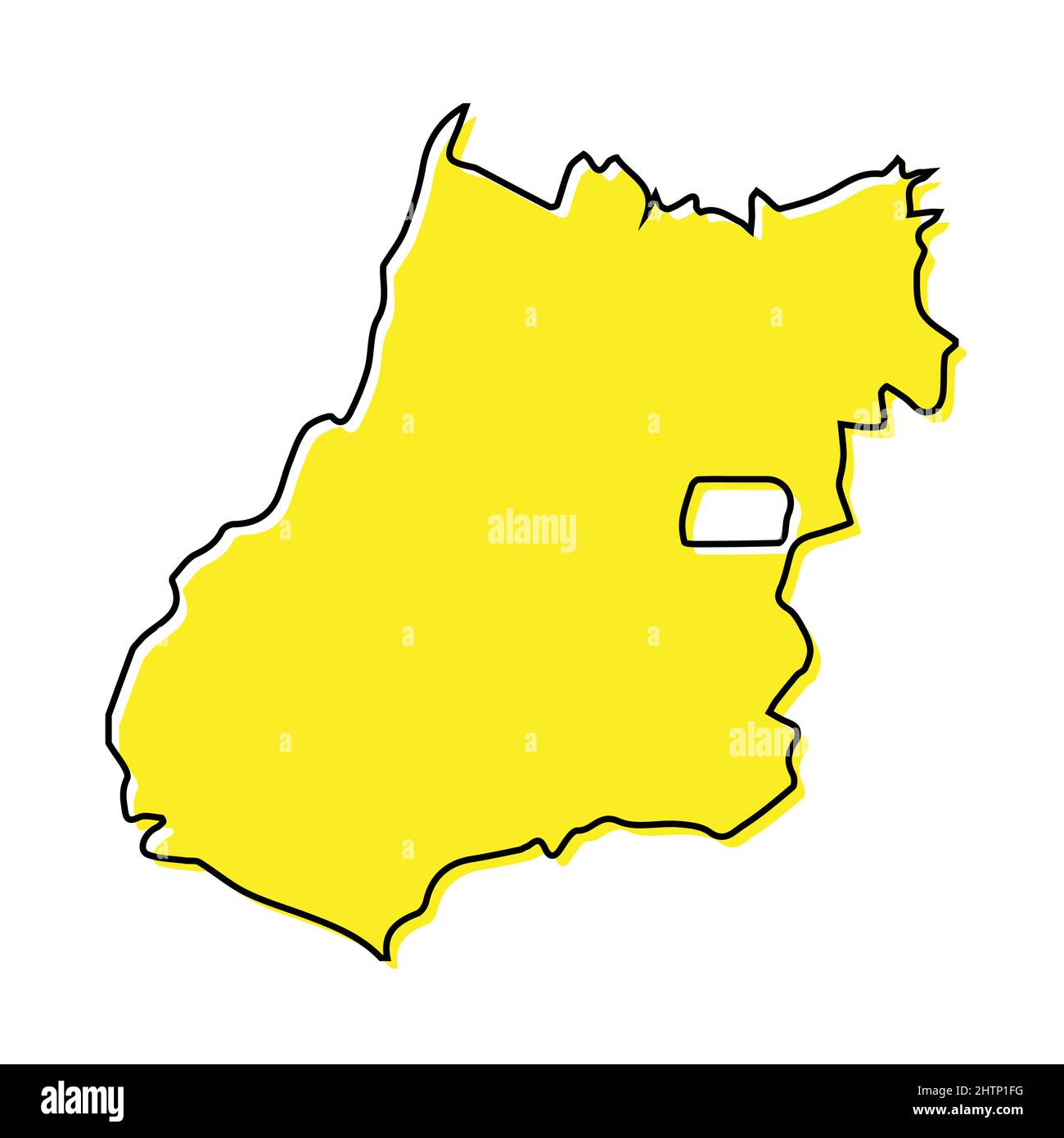 Simple outline map of Goias is a state of Brazil. Stylized minimal line ...