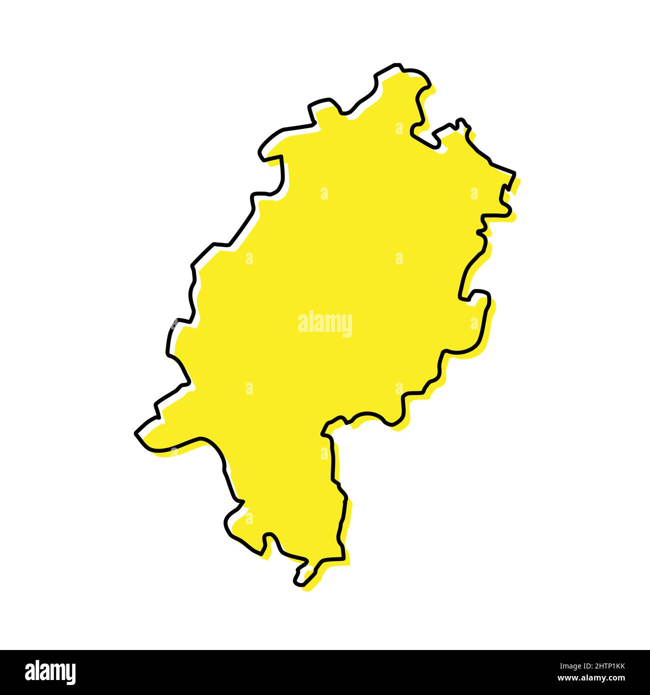 Simple outline map of Hesse is a state of Germany. Stylized minimal ...