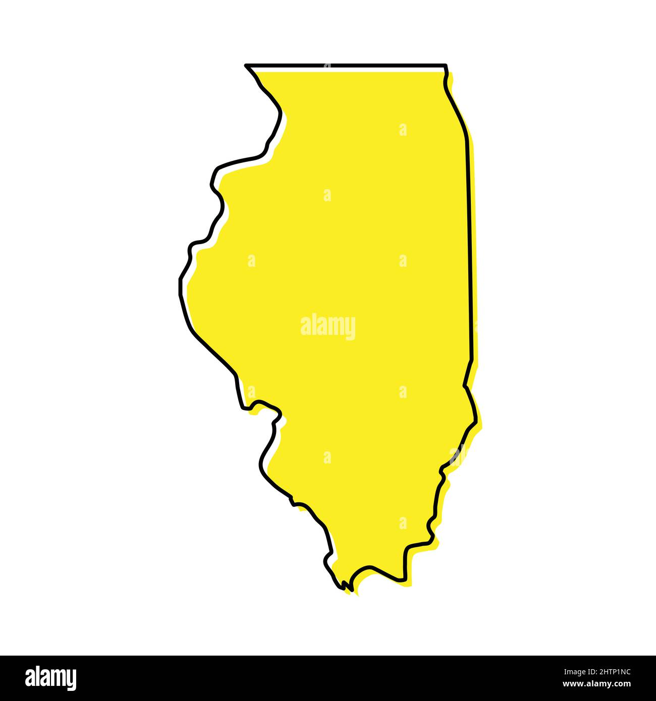 Simple outline map of Illinois is a state of United States. Stylized ...