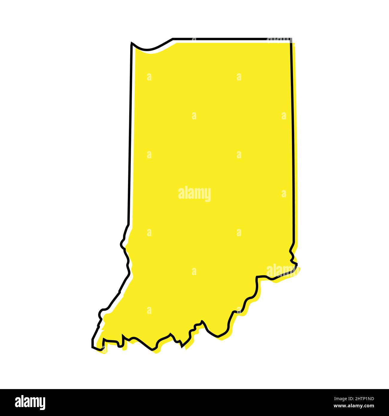 Simple outline map of Indiana is a state of United States. Stylized ...
