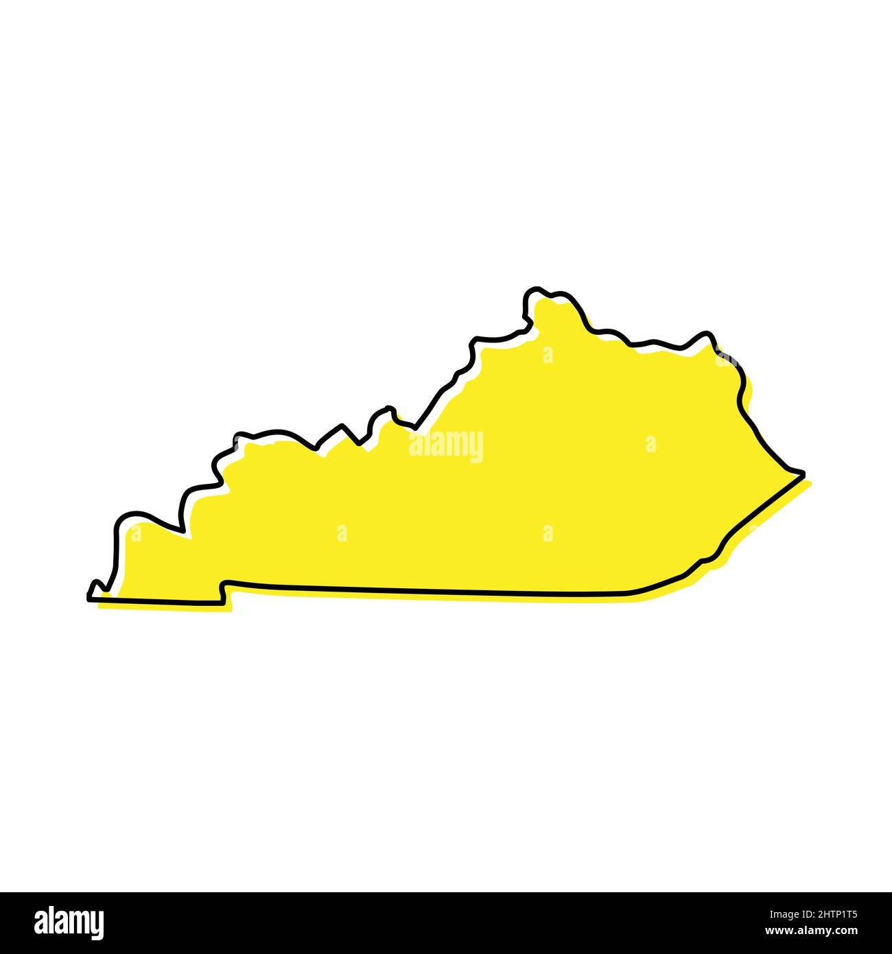 Simple outline map of Kentucky is a state of United States. Stylized ...