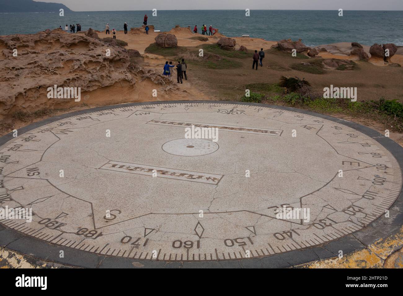 Giant compass at Yehliu Geopark, New Taipei City, Taiwan, ROC Stock ...