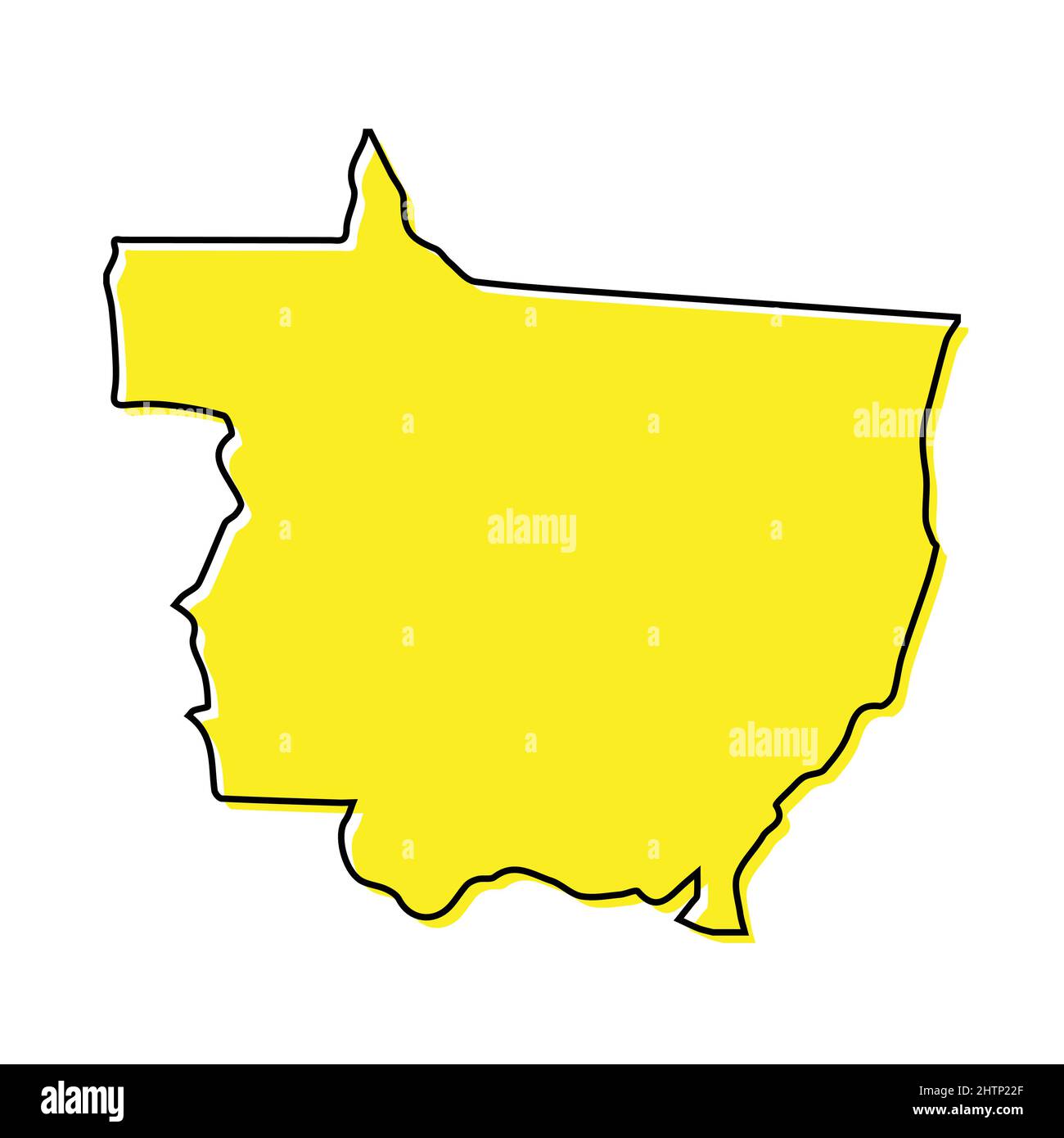Simple outline map of Mato Grosso is a state of Brazil. Stylized minimal line design Stock ...