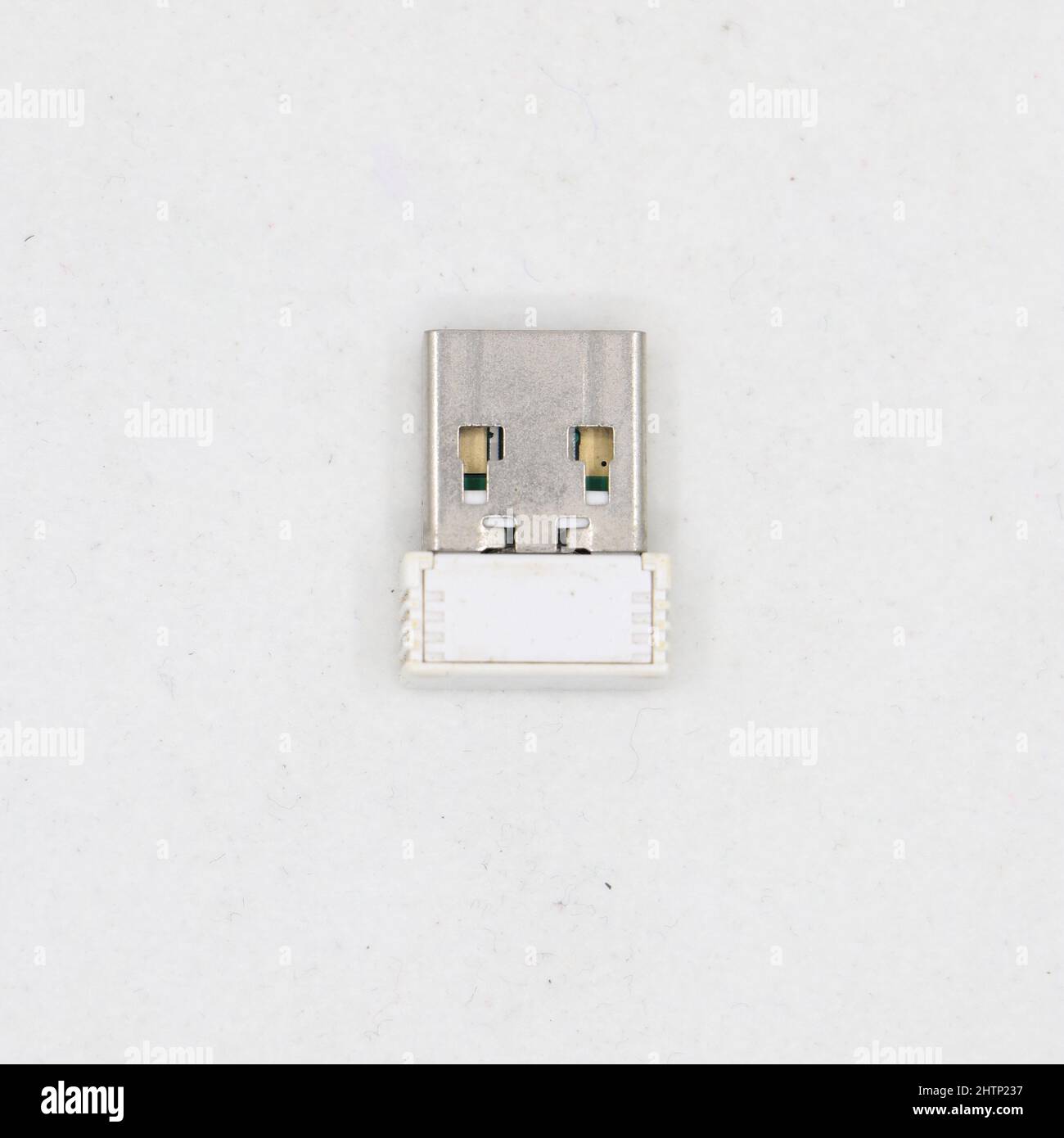 white wireless USB connector pin isolated in a white background Stock ...