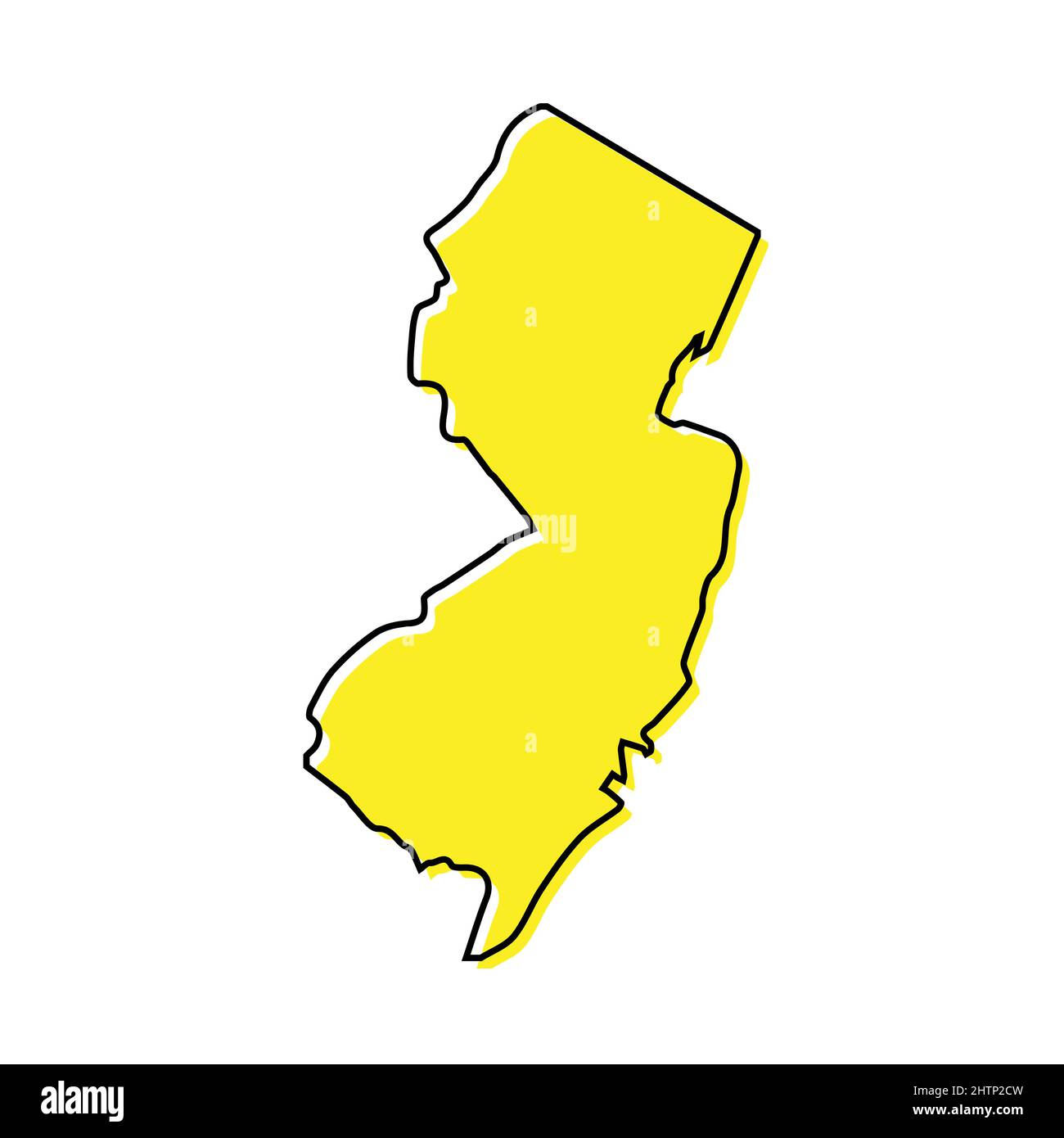 Simple outline map of New Jersey is a state of United States. Stylized ...