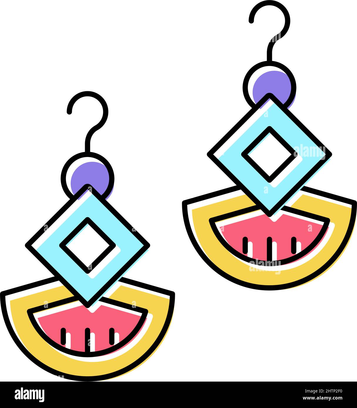 earrings jewellery color icon vector illustration Stock Vector Image ...